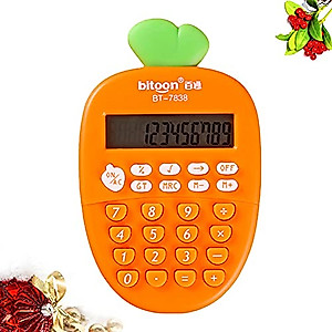 DOITOOL Carrot Shape Electronic Calculator Portable 12- Digit Calculator Office Stationery for Deli Financial Office (Orange) Practical Tool