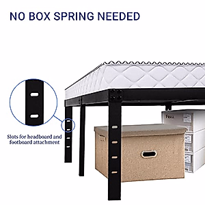 AMSEJOPS California King Bed Frames, 18 Inches Heavy Duty Metal Platform Bedframe with Steel Slat Support, No Box Spring Needed, Noise-Free, Easy Assembly