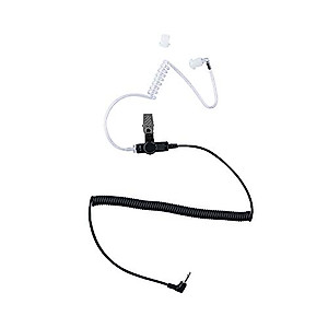 Klykon Police Earpiece 3.5 mm 1 pin Listen Only Acoustic Tube Earpiec Surveillance Headset with One Pair Medium Earmolds for 2 Way Radios Speaker Mics