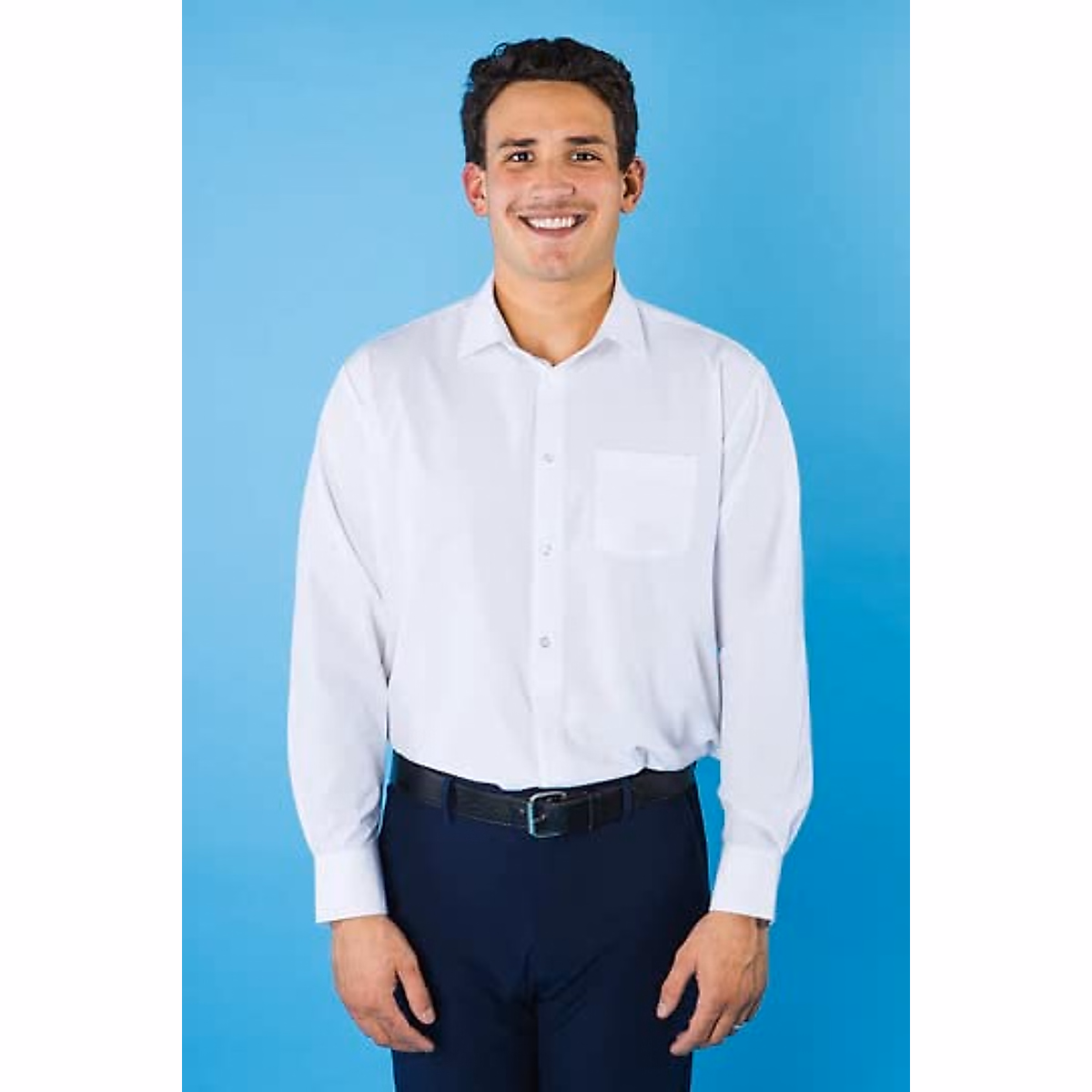 &COLLAR Slim Fit Long Sleeve Performance Men's Dress Shirt White XL