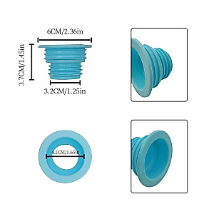4 Pcs Drain Pipe Hose Seal Deodorant Silicone Plug, Washing Machine Drain Hose Seal Plug, for Bathroom Kitchen Laundry Pipe Sewer Seal(Blue)