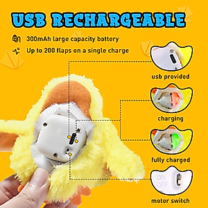 BuntyJoy Flapping Duck Cat Toys, Interactive Cat Toys for Indoor Cats Kitten Exercise, Fluffy Plush Chirping Cat Toys, Cat Kicking Catnip Toys