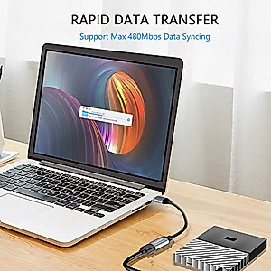 yootech USB C to USB Adapter [3 Pack] 6.3” Type C Female to USB Male Converter Charger Cable Adapter for iPhone 14 13 12 11 Mini Pro Max,iPad Mini Air Pro,i-Watch Series 8 7,Samsung Galaxy S22,Gray