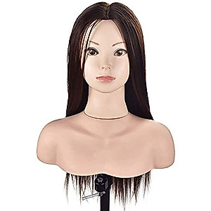 ZMS Professional Cosmetology Mannequin Head Shoulder Model Bust Shoulder Platform for Training Manikin Head