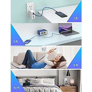 JIUWFOX USB C to USB C Cable 3ft (3 Pack), 60W C to C Cable Fast Charging for iPhone 16/15, iPad Air, iPad Mini, iPad Pro, MacBook Pro, MacBook Air, Samsung S24 S23