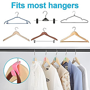 100 PCS Hanger Connector Hooks, Hangers Space Saving, Hanger Hooks, Hanger Clips for Plastic Hangers(5 Color)