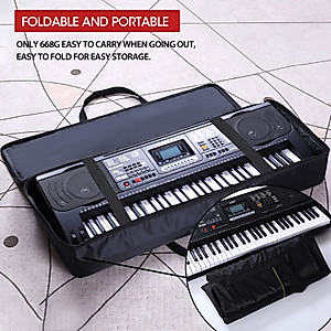 61 Key Keyboard Case, Keyboard Bag 40.2"x17.3"x5.9" Portable Water Repellency Keyboard Carrying Case with 3 Pockets (61 key keybord cover)"