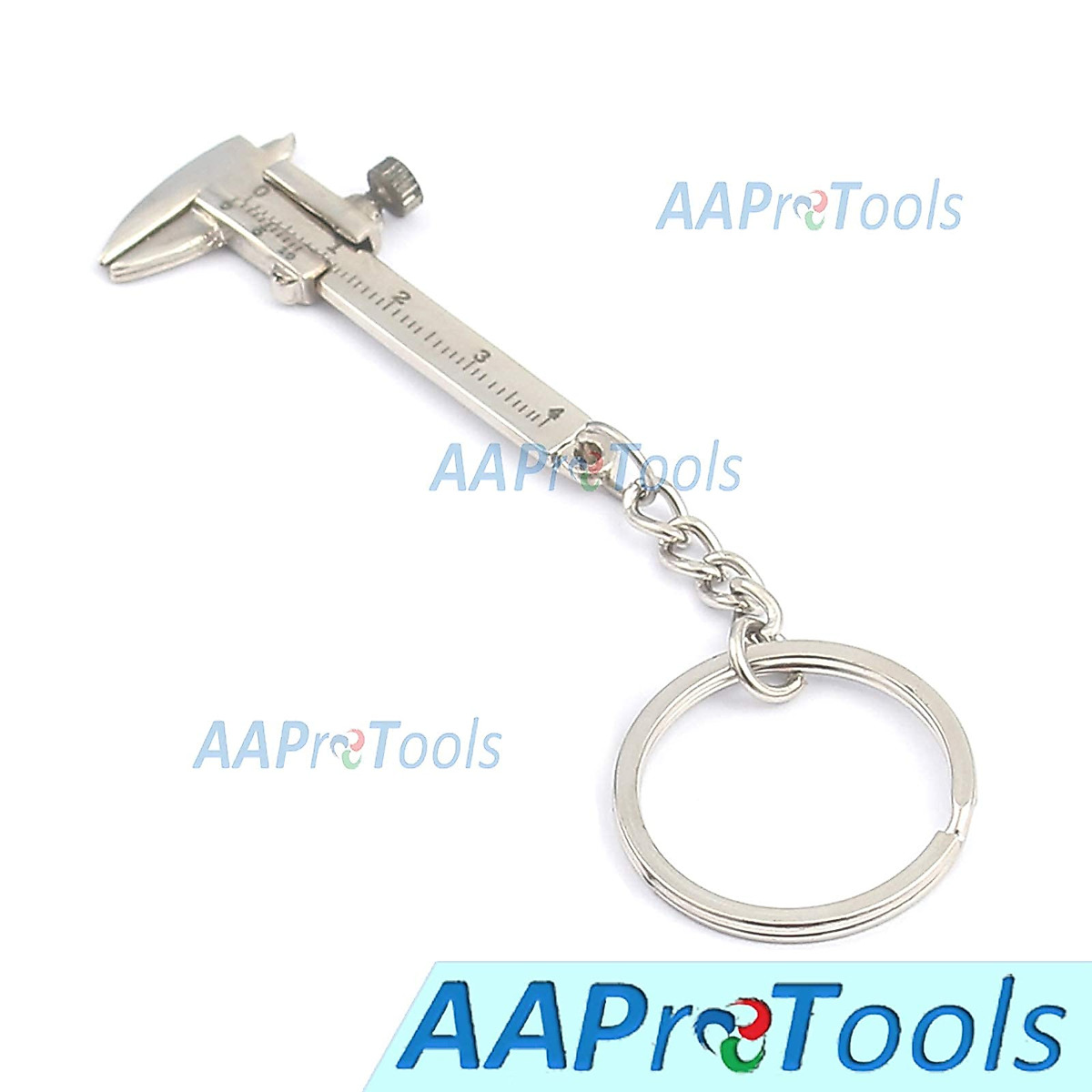 AAProTools Mini Key Chain Tool with Key Holders Tag Movable Vernier Caliper Ruler Sliding Key Holder Rings Keychain Tools and Gadgets Keychain Ideas for Men