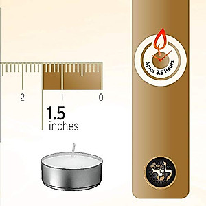 L'ner Tea Light Candles – Set of 100 Unscented Candles – Burns Aprx. 3.5 Hour – Party Candles – Tea Light Ambience Candles – Restaurant Decorations