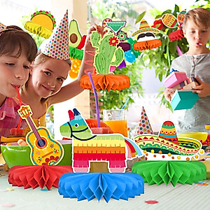 Fiesta Party Decorations - Authentic Mexican Themed Honeycomb Centerpiece for Cinco De Mayo, Taco Parties, Birthdays & Day of the Dead Celebrations