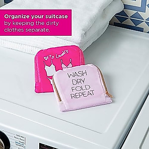 Miamica Soft Travel Laundry Bag with Zipper and Drawstring, Gray, 21” x 22” – Keep Your Dirty Clothes Separate and Your Suitcase Organized – Expandable, Durable, and Foldable Laundry Bag