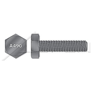 (300 pcs) 1"-8 X 2", Heavy Structural Hex Bolts, Full Thread, ASTM A490 Type 1, Steel, Made in U.S.A.