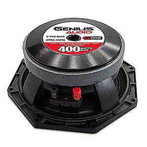 Genius GPRO-M098 Professional Midbass Car Audio Speaker Aluminum Basket (8" / 400 Watts)