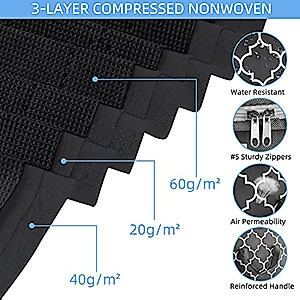 QYQBOON Large Clothes Storage Bags 100L Storage Bins Organizer Clothing Thicken Storage Containers for Comforter Blanket Bedding, Foldable with Reinforced Handle, Clear Window, Sturdy Zippers, 3 Pack…