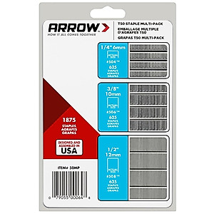 Arrow Fastener 50MP T50 Staple Multi-Pack