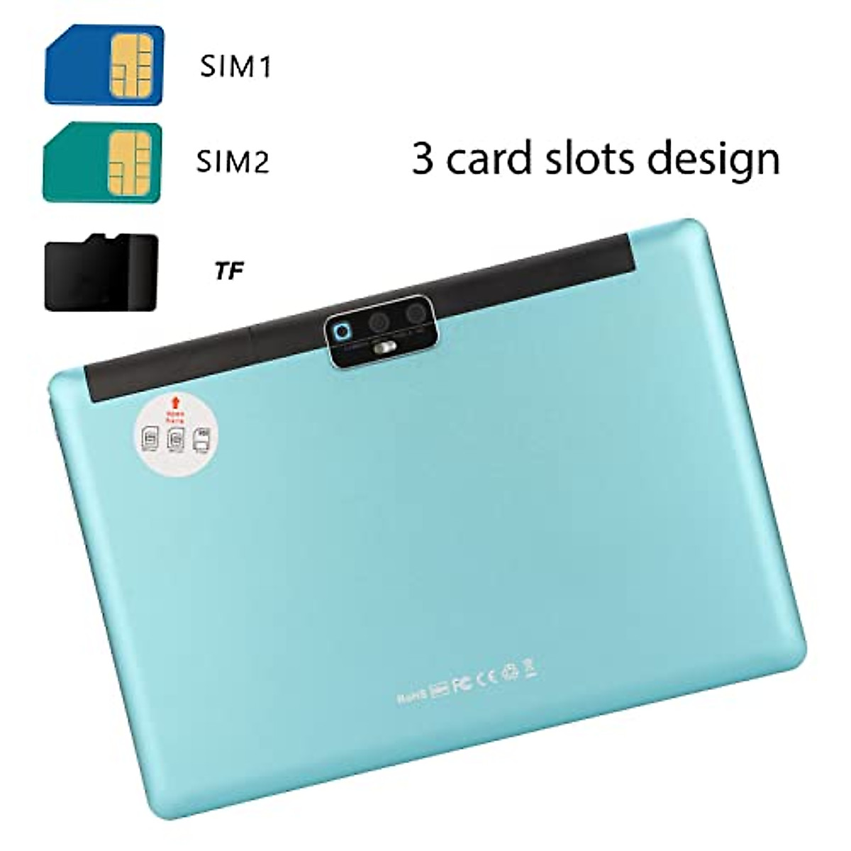 Tablet, 10.1 Inch 1280x800 IPS LCD Tablet, 4GB RAM 64GB ROM Calling Tablet for 9, 4G LTE Dual SIM Dual Standby Tablet for Game, Music, Movie, Photo