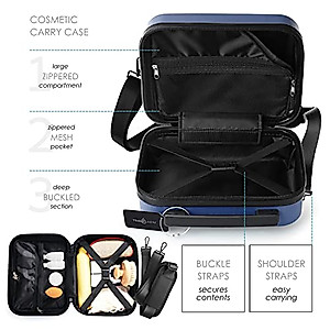 TravelArim 20 Inch Carry On Luggage 22x14x9 Airline Approved, Carry On Suitcase with Wheels, Hard-shell Carry-on Luggage, Navy Small Suitcase, Hardside Luggage Carry On with Cosmetic Carry On Bag