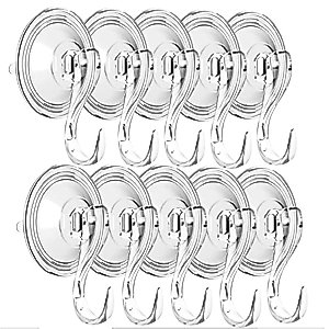 LMI LOVE MORE IDEA Christmas Wreath Hanger Heavy Duty Suction Cup Hooks for Kichen Bathroom Window and All Smooth Surface Indoor and Outdoor 10pack