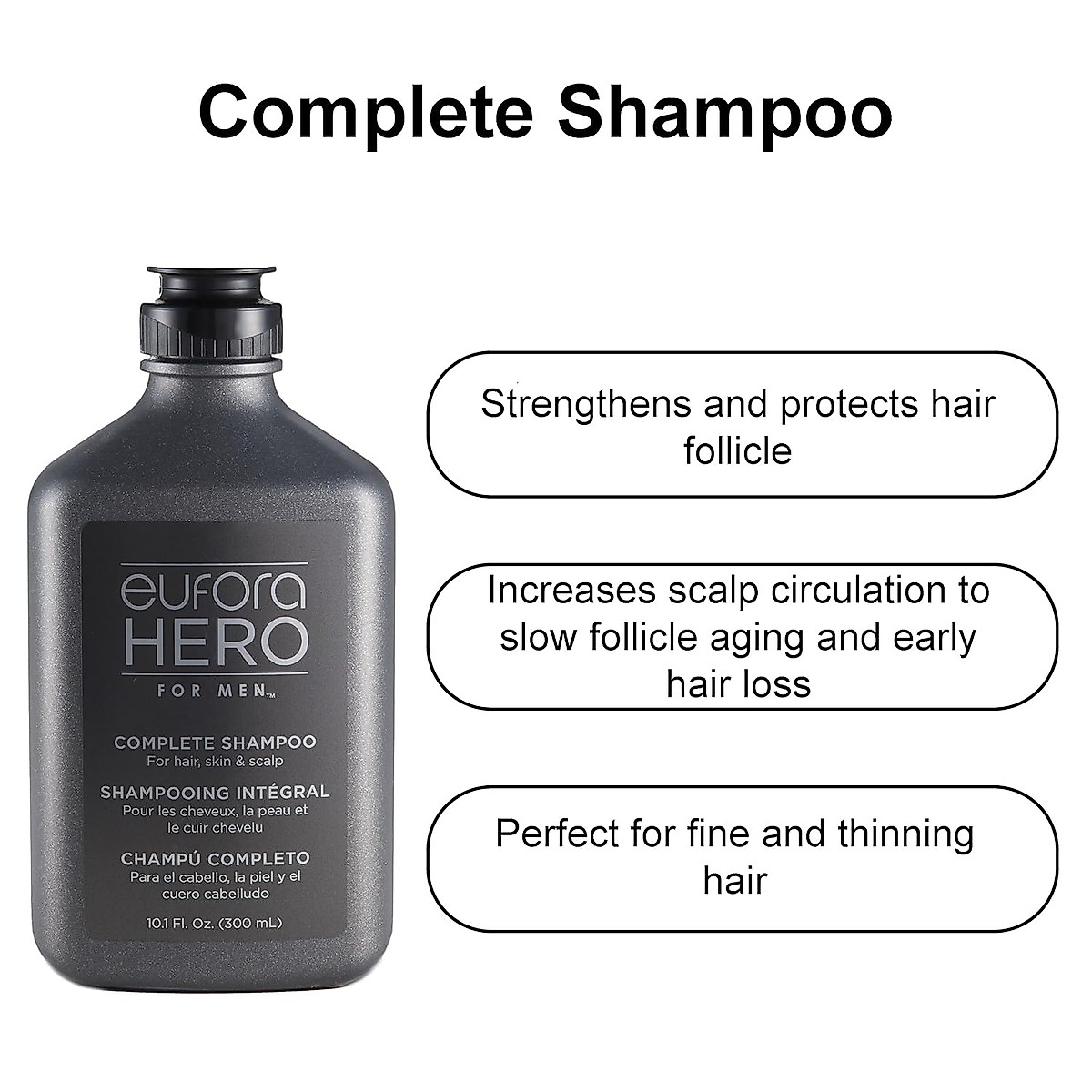 Eufora Hero for Men Complete Shampoo 10.1 Oz