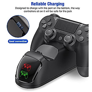 PS4 Controller Charger Dock Station, PS4 Remote Charging Station with Fast-Charging Port, Replacement for Playstation 4 Controller Charger