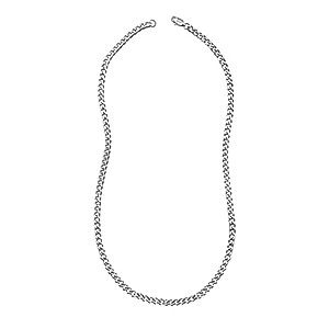 EMATU Cuban Link Chain for Men and Women, 5mm Mens Silver Chain 22 Inch
