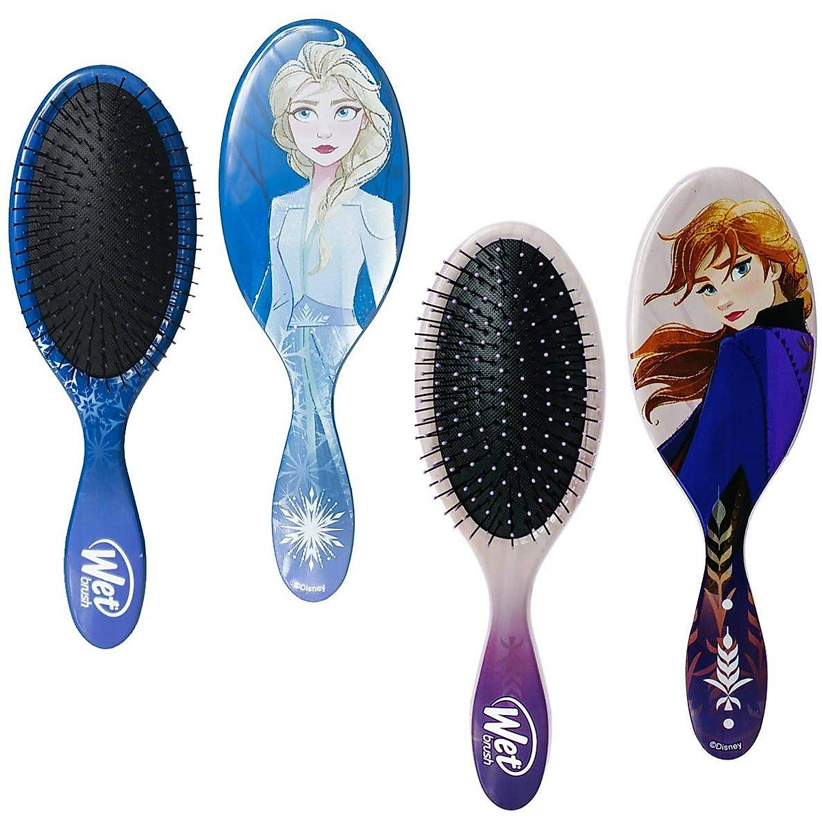 Wet Brush Original Detangler Limited Edition Disney Frozen 2 Collection Bundle. (Elsa - Anna)