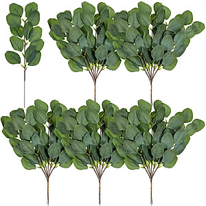 WILLBOND 30 Pieces Eucalyptus Stems Artificial Eucalyptus Leaf Stem Faux Long Eucalyptus Artificial Greenery Leaves for Wedding, Office, Holiday, Home, Garden, Greens Decor
