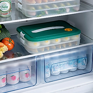 DOITOOL Refrigerator Drawer Organizer Refrigerator Food Storage Box Box Crisper Plastic Ravioli Plate Dumpling Organizer Box Fridge Egg Organizer