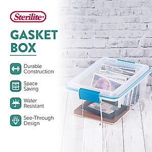 Sterilite Gasket Box, Stackable Storage Bin with Latching Lid, 12 Quart, 12 Pack