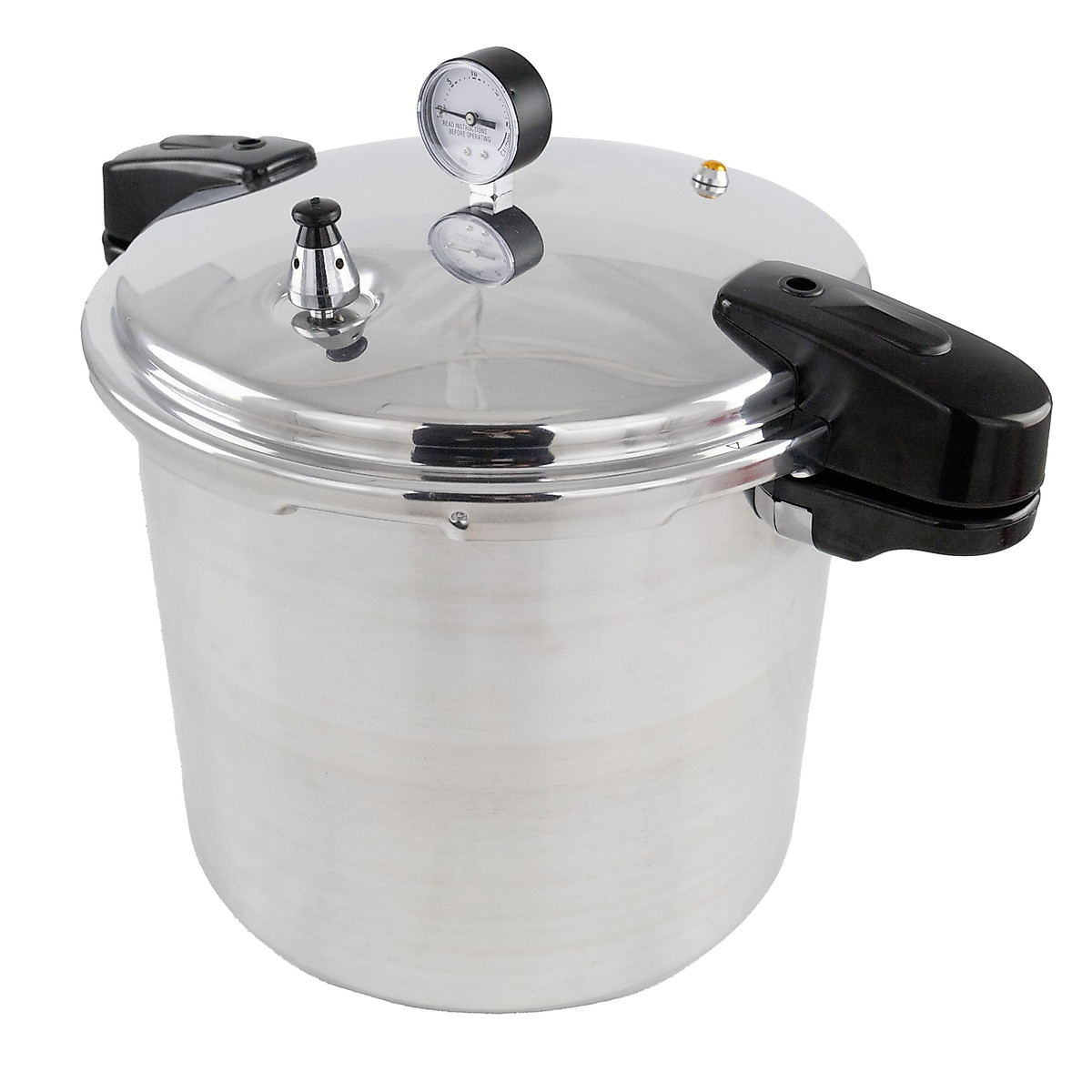 NESCO 16.9 QT MANUAL PRESSURE CANNER, PRESSURE COOKER WITH PRESSURE GUAGE, LOCKING LID, AND REMOVABLE BLOCKAGE GUARD