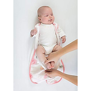 Amazing Baby Muslin Sleeping Sack, Watercolor Roses, Pink, Large, Wearable Blanket with 2-way Zipper (12-18 Months, fits up to 35 inches)