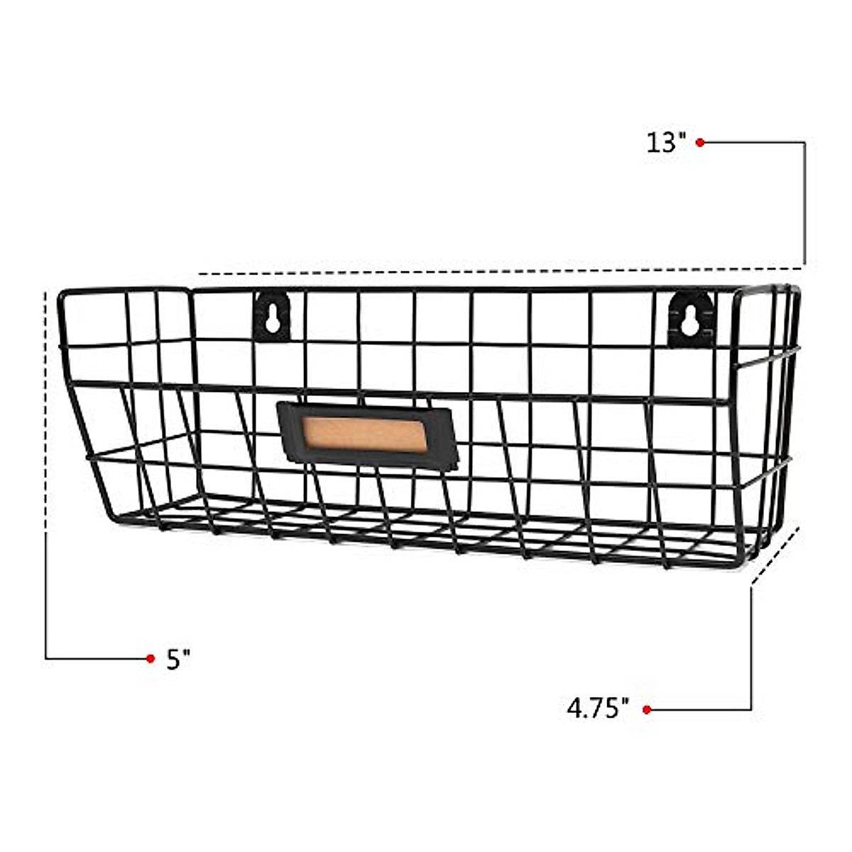 Wall Mounted Wire Basket Kitchen Storage Pantry Organizer Fruit Basket Varying Sizes Set of 3 Black