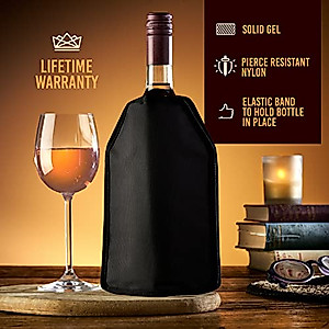 The Wine Chiller Wine Cooler Sleeve, High Quality Solid Gel Wine Sleeve, Black