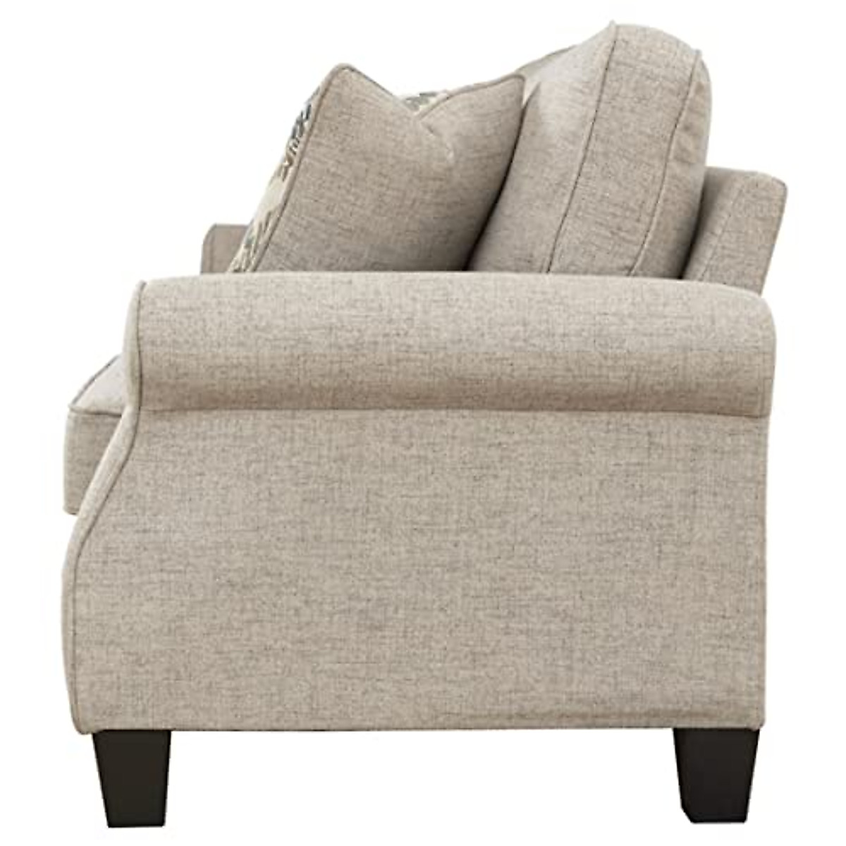 Signature Design by Ashley Alessio Modern Sofa with 2 Throw Pillows, Beige