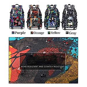 HUIHSVHA Anime Backpack, Large Capacity School Laptop Bag for Adult Boys Girls, Travel Daypack with USB Charging Port