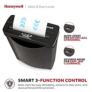 Honeywell Safes & Door Locks 9306F 6 Sheet Strip-Cut Paper Shredder, Black