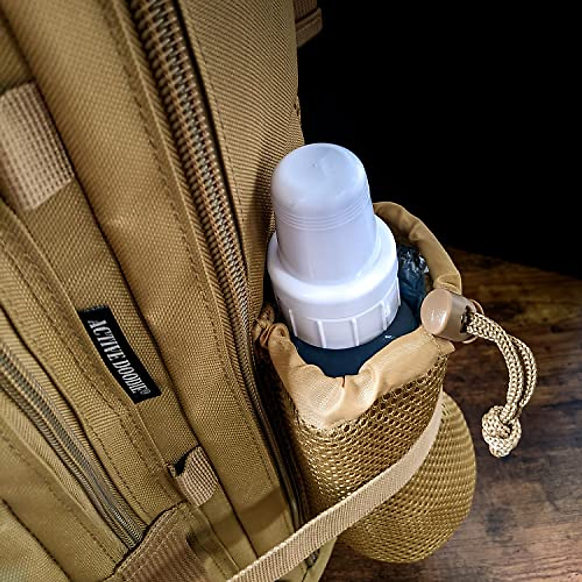 ActiveDoodie Dad Diaper Bag for Men with Camo Changing Pad, USA Dad Squad Patches, Diaper Bag for Dad, Coyote Brown