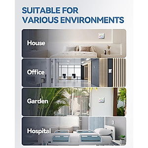 TECKNET Wireless Doorbell, Plug and Play, IP66 Waterproof Doorbell with RGB Light, 1300ft Door bell Kit, 60 Chimes & 5 Level Volume, 4.5 Years Using Time Cordless Doorbell for Classroom, Home