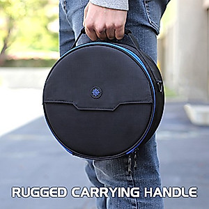 ENHANCE Portable Headphone Case for Wired & Wireless Headsets - Universal Headset Case Compatible with Playstation, Beats, Bose & Gaming Headphones - Accessory Storage, Strap & Carrying Handle - Blue