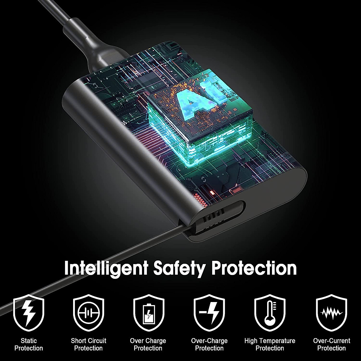 65W USB-C Laptop Charger Replacement for Dell XPS and Latitude 5000 and Chromebook - Power Cord Included