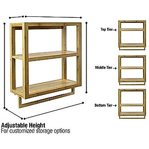 Sorbus Bamboo Wall Mounted Rack for Bathroom, Kitchen & More