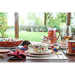 Bico Red Spring Bird Ceramic Spoon Rest, House Warming Gift, Dishwasher Safe