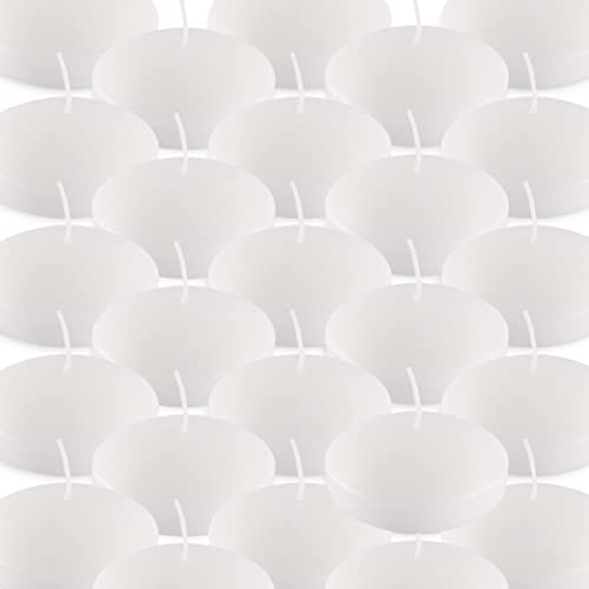 CIPHANDS 36 Pack Floating Candles, 3'' White Unscented Dripless Wax Burning Candles, for Cylinder Vases, Weddings, Party and Holiday