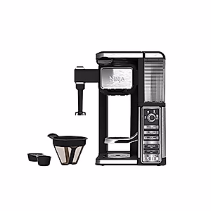 Ninja Single-Serve, Pod-Free Coffee Maker Bar with Hot and Iced Coffee, Auto-iQ, Built-In Milk Frother, 5 Brew Styles, and Water Reservoir (CF111)