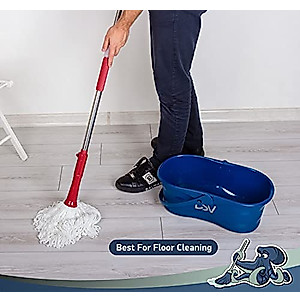 DSV Standard Professional 3.2 Gallon (12L) Cleaning Bucket | Pour Spout & Comfort-Grip Handle | Wash Bucket Ideal for Squeegees and Washers up to 17inch Length | Household Cleaning Supplies