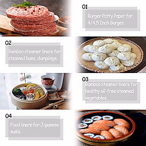 400Pcs Small Bamboo Steamer Liners, Non-stick Mini Steam Paper for Steamed Buns Dumplings(4in)