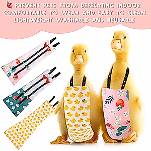 3 Pieces Pet Chicken Diapers Duckling Diapers Reusable Goose Clothes Washable Pet Diapers with Bow Tie for Poultry (Medium)