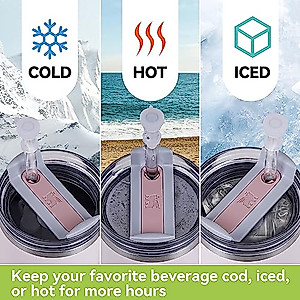 Hotanry 6pcs Spill Stopper Set for Stanley Quencher H2.0 40oz & 30oz Tumbler with Handle, Stanley Cup Accessories Including 2 Straw Cover Cap, 2 Square Spill Stopper, 2 Round Leak Proof Stopper