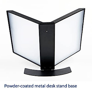 Tarifold Desktop Reference and Display System 10 Double-Sided Pockets - Black-Framed - Letter-Size - 20 Sheet Capacity (EZD771)