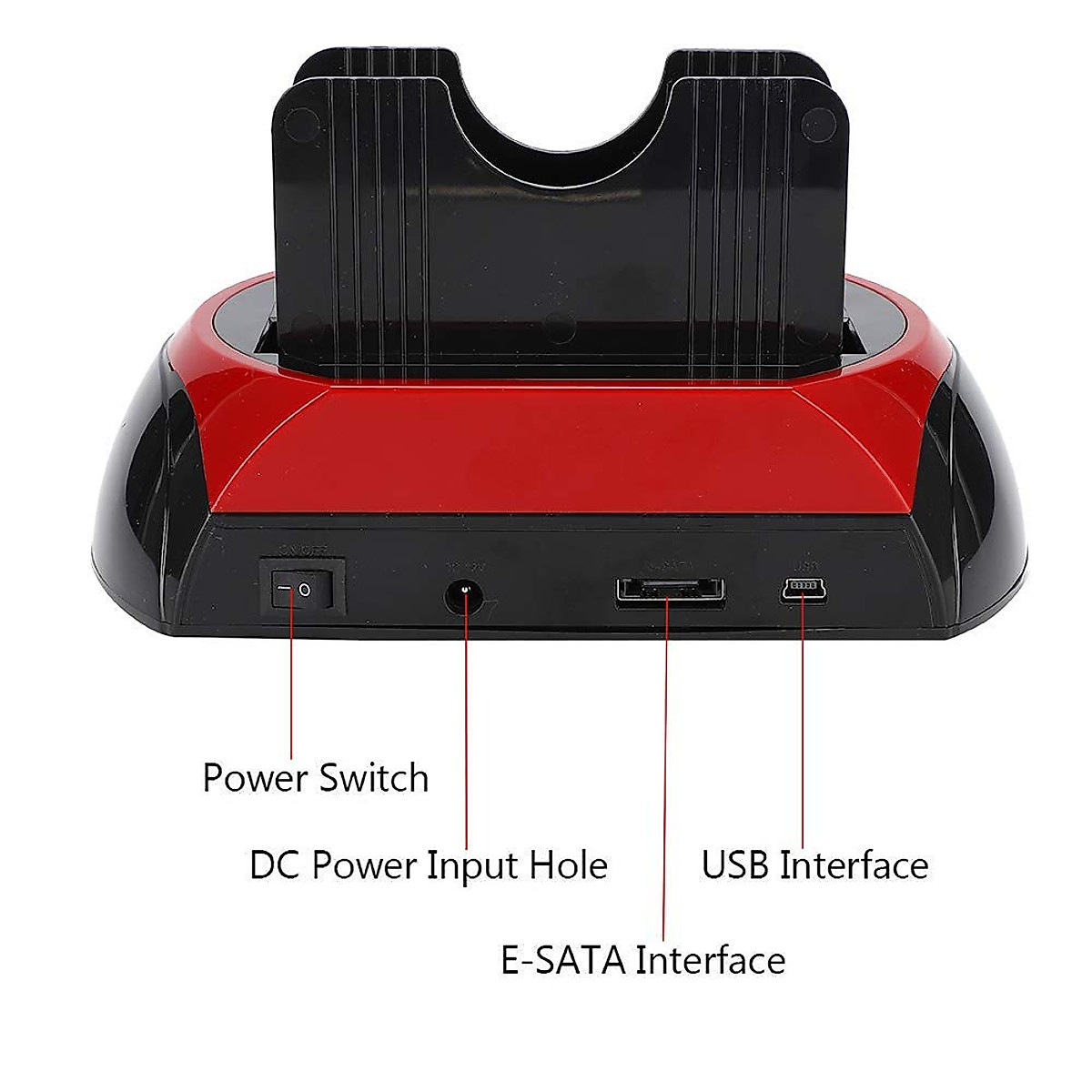 Linel Hard Drive Docking Station-2.5 /3.5 Inch SATA IDE HDD Dual Slots Hard Drive Enclosure Hard Drive Dock with All in One Hard Drive Reader USB 2.0 Hub Us Plug